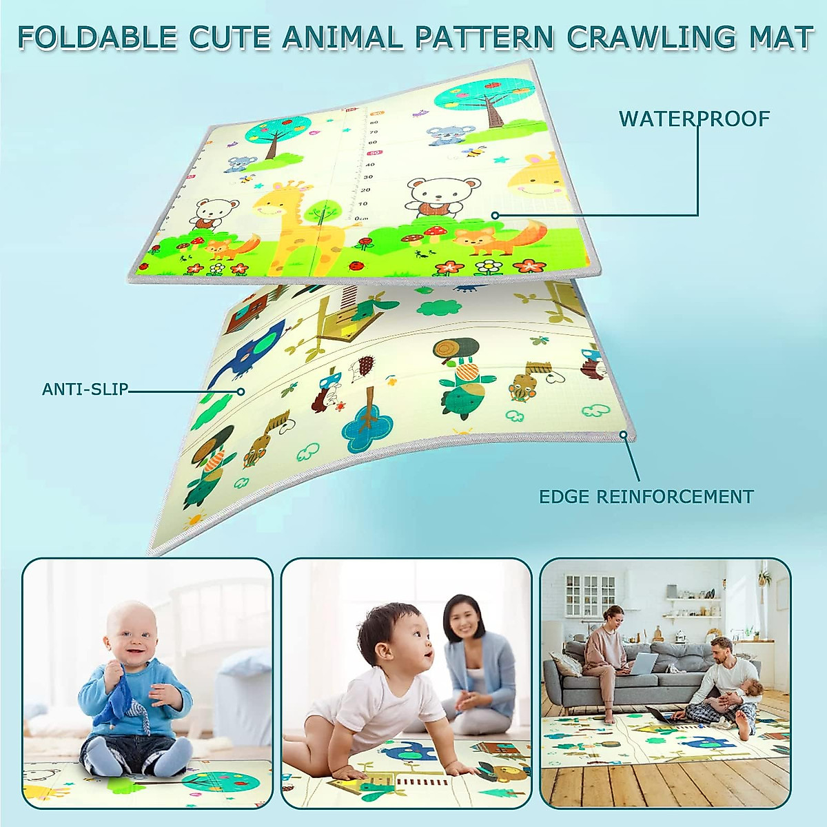 Baby Playpen for Toddlers,71"x59" Inch Extra Large Playpen with Non-Slip Suction Cups, 2 Handle Loops, Ocean Ball and Animal Pattern Crawling Mat,Sturdy and Safe Playpen with Basketball Hoop.