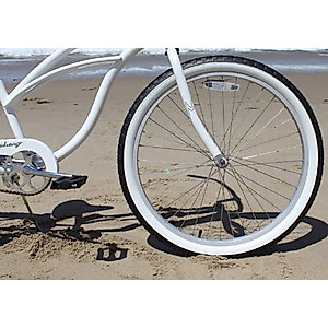 Firmstrong Urban Lady Single Speed Beach Cruiser Bicycle, 24-Inch, White