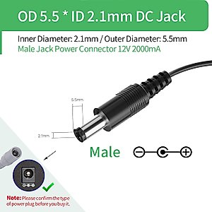 Security-01 AC 100-240V to DC 12V 2A Power Supply Adapter with 4 Ways Splitter Cable for Security Camera/DVR/NVR/Led Strip Lights/Router/Monitor/Keyboard,UL Listed