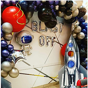JeVenis Blast off Birthday Decoration Space Party Decoration Rocket Balloons for Space Theme Baby Shower