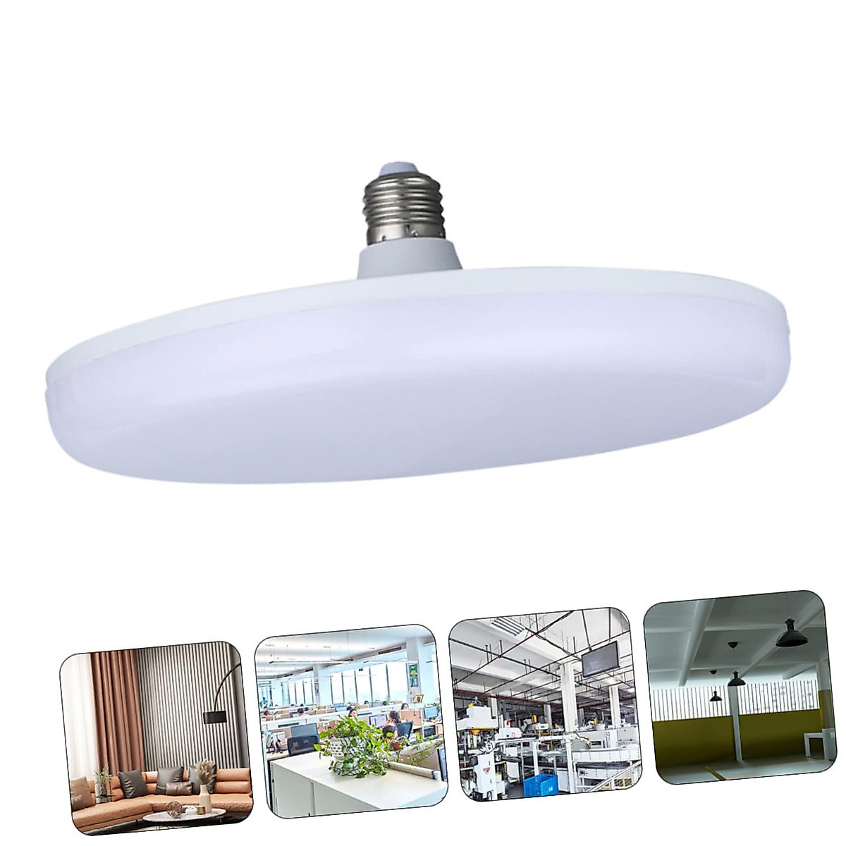 Housoutil 1pc LED Flying Saucer Light Kitchen Light Fixture White Ceiling Lamp Flat Lighting Fixture Ceiling Light Fixtures Round Chandelier White Flush Mount Ceiling Light Rond Light Round