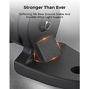 KEMIMOTO UTV Whip Mount Flag Whip Light Mount 2PCS, Heavy Duty Adjustable for 1.75-2 inch Roll Bar Cage, Compatible with RZR 900 1000 XP Pro Turbo Maverick Commander