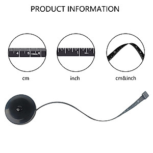 3 Pack Tape Measure Retractable Measuring for Body Fabric Sewing Tailor Cloth Knitting Craft Weight Loss Measurements Retractable Black Dual Sided Tape Measure Body Measuring 60-inch 1.5 Meter