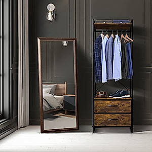 Sorbus Clothing Rack with Drawers - Clothes Stand Dresser - Wood Top, Steel Frame, & Fabric Drawers - Tall Closet Storage Organizer - Stand Alone Garment Rack for Hanging Shirts, Dresses, & Jackets