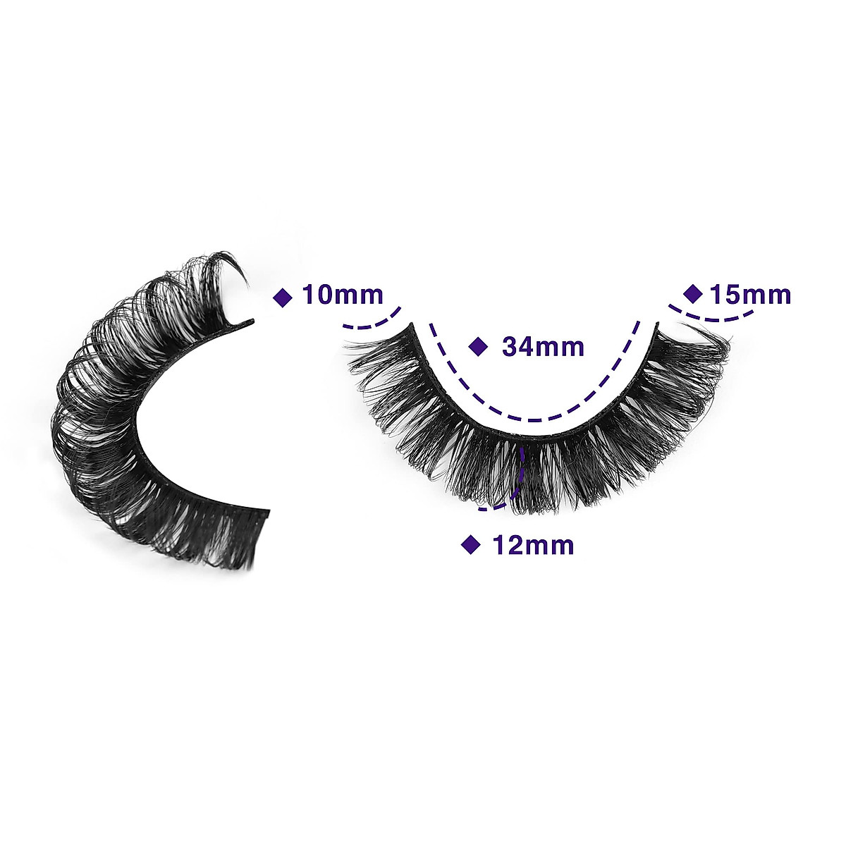wiwoseo False Eyelashes Russian Strip Lashes D Curly Faux Mink Lashes Wispy Fluffy Volume Russian Lashes 3D Effect Fake Eyelashes 10 Pairs Pack