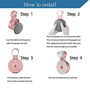 CUHIOY 2 Pack Google Nest Mini Wall Mount Holder (2nd Gen), Space-Saving Accessories with Cord Management for Google Mini Smart Speakers, Outlet Holder for Google Mini Voice Assistant (White)