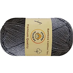10-Pack of Yonkey Monkey Fingering Weight Yarn - Rayon Made from Bamboo and Cotton Blend - Softest Quality for Crocheting and Knitting - Lightweight and Breathable - 500 Grams Total (Storm 9038)