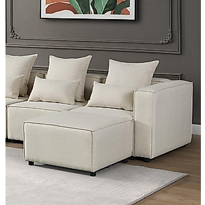 BIOEVER Sofa Modular Sectional Couches Convertible Sofa with Ottoman U Shaped Modern Sofa Sectionals for Living Room,Bedroom and Office(Beige)