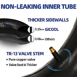 GICOOL 4.00-6 Replacement Tire and Inner Tube Set, 13" Heavy Duty Tire and Wheel, TR-13 Straight Valve Stem, for Wheelbarrow Trolley Dolly Garden Wagon Wheel Replacement, 1 Pack