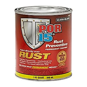 POR-15 Rust Preventive Paint, Stop Rust and Corrosion Permanently, Anti-rust, Non-porous Protective Barrier, 32 Fluid Ounces, Gloss Black