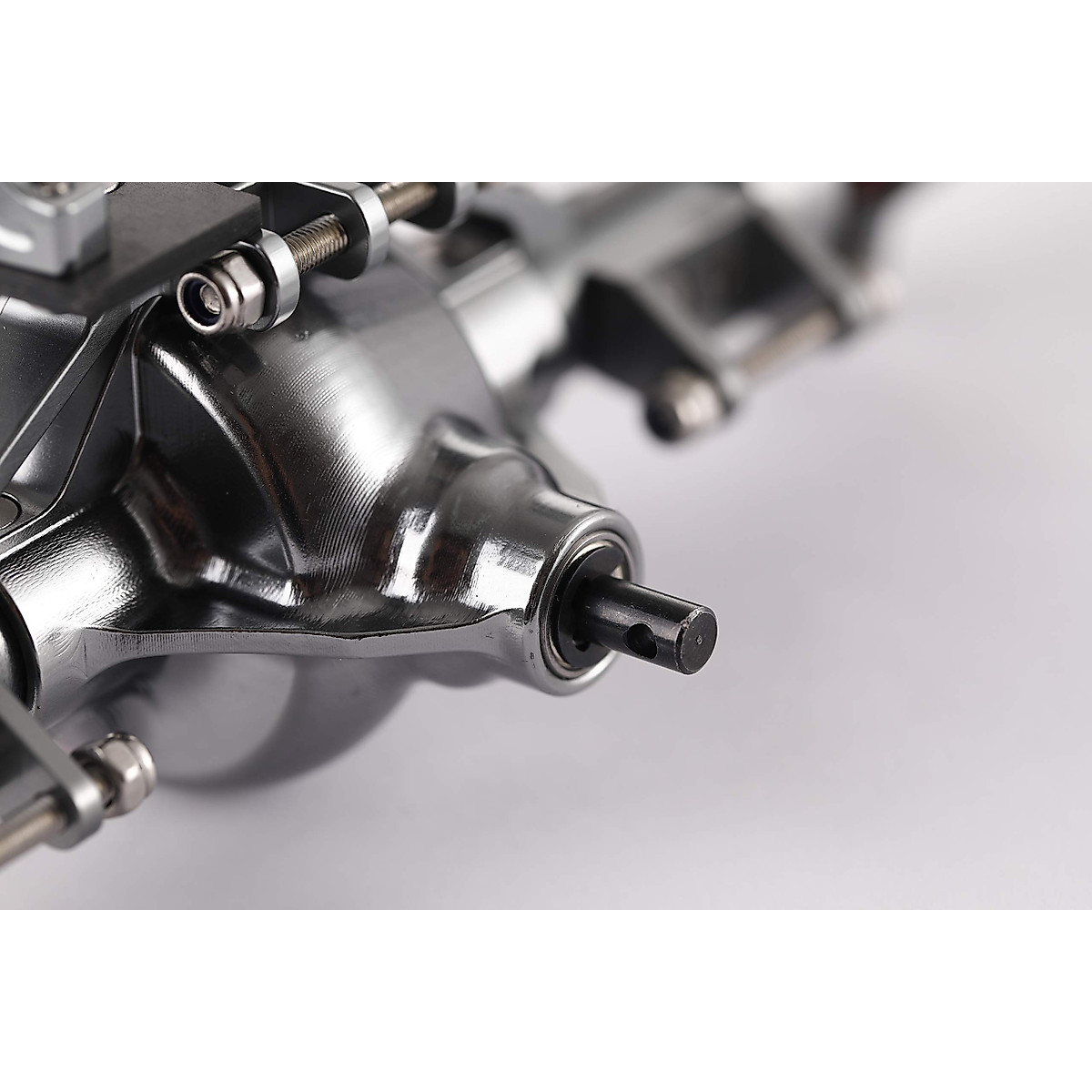 RZXYL 1:10 Rock Crawler Axle, Aluminum Alloy Front and Rear Axle for Axial SCX10 RC Crawler Car (Titanium)