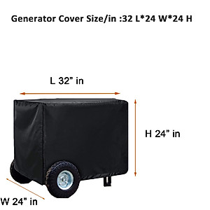 Outdoor Waterproof Generator Cover Fits Most Generators 5000-10000 Watt (32 x 24 x 24 inch)