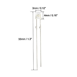 uxcell 10pcs Photosensitive Diode Photodiodes Light Sensitive Sensors,3mm Clear Flat Head Receiver Diode