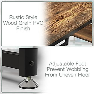 WiberWi L Shaped Desk, Office Computer Corner Desk, 55 inch Home Gaming Desk Table, Writing Study Workstation with Storage Shelves for Home Office, Space-Saving, Industrial, Rustic Brown