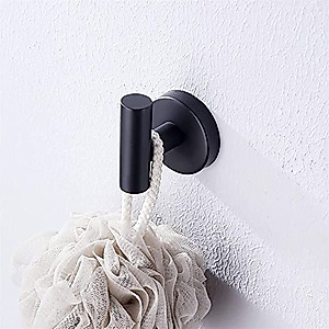 2 Pack Towel Hooks for Bathrooms,Coat Robe Clothes Bath Wall Hooks Wall Mount Heavy Duty Matte Black SUS 304 Stainless Steel Coat Hook, Bathroom Hooks, Kitchen Hooks, Bedroom Hooks(Matte Black)