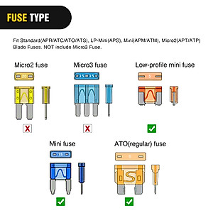Nilight - 50040R 12V Car Add-a-Circuit Fuse Adapter with Standard and Mini TAP Profile TAP Blade Fuse for Cars Trucks Boats, 10 Pack Fuse Holder-3 types, 2 Years Warranty,Blue, Red, Black