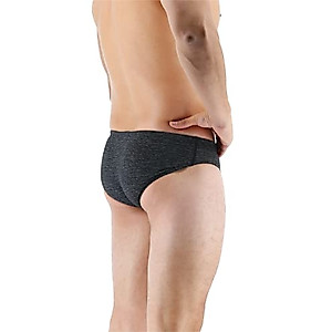 TYR Men's Standard Durafast One Racer Brief Swimsuit, Pitch Black, 32