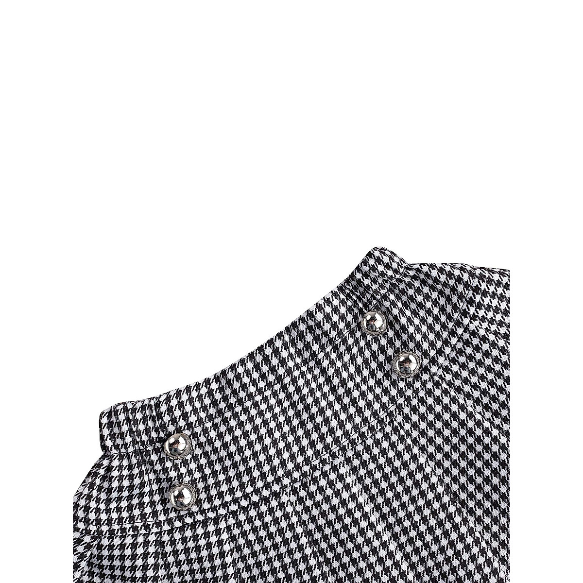 Sasaerucure Kids Toddler Baby Girl Outfit Knitted Long Puff Sleeve Sweater Tops with Houndstooth Skirt 2pcs Winter Spring Clothes Set (Black, 6-7 Years)