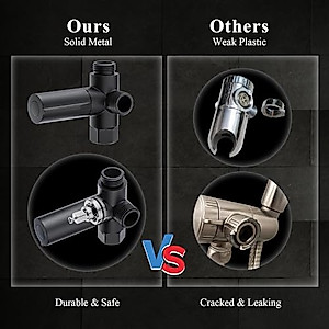 Veken 12 Inch High Pressure Rain Shower Head -Shower Heads with 5 Modes Handheld Spray Combo- Wide RainFall shower with 70" Hose - Adjustable Dual Showerhead with Anti-Clog Nozzles- Matte Black