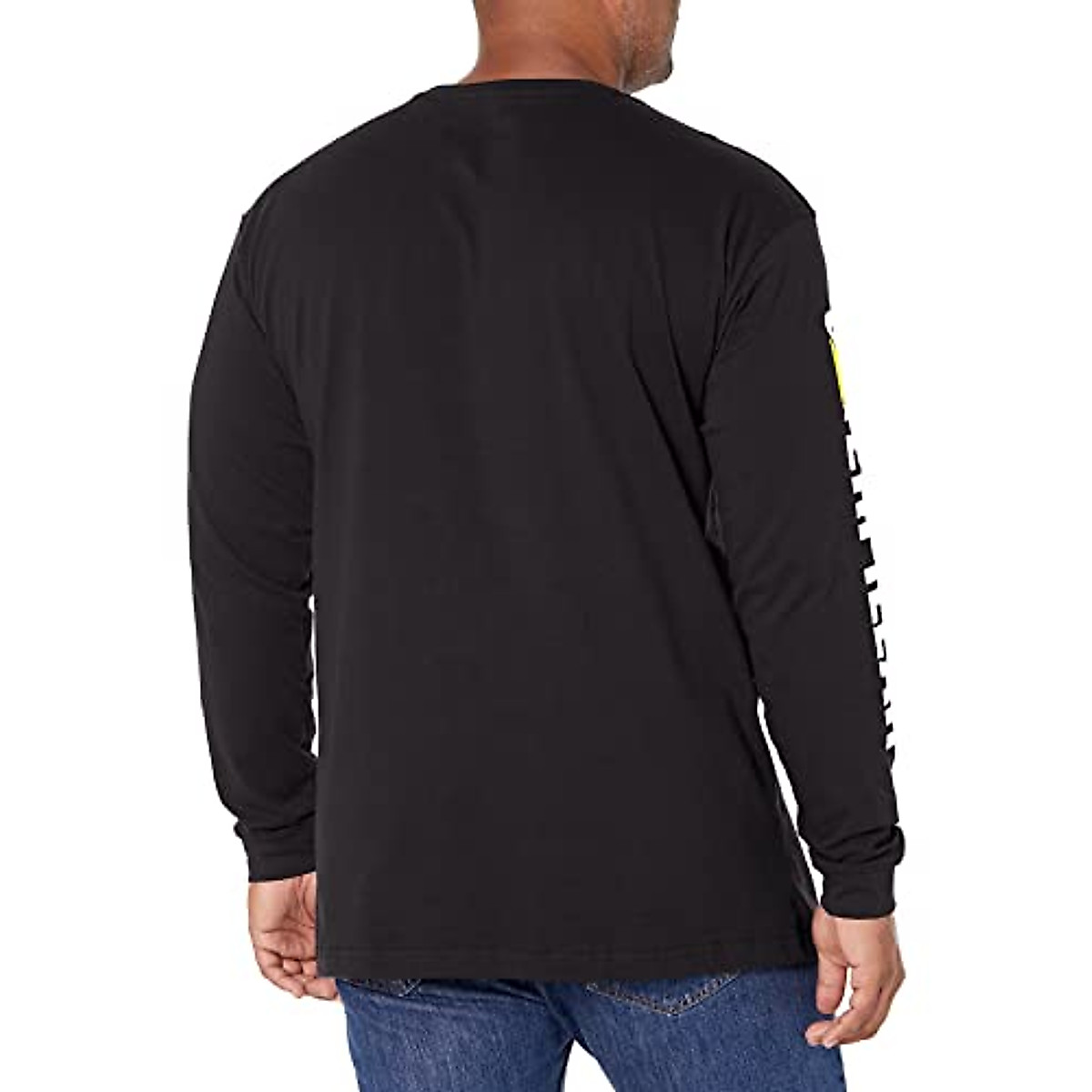 Caterpillar Men's Trademark Banner Long Sleeve Tee Shirts with Center Back Neck Wire Management Loop and CAT Logo, Black, X Large