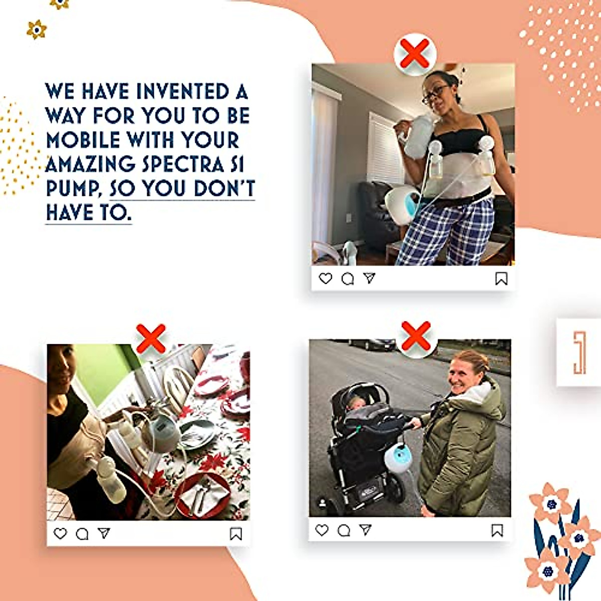 Idaho Jones Wearable Breast Pump Bag | Pump-A-Porter Portable Breast Pump Bag for Work | Spectra Pump Bag | Hands Free Breast Pump Bag Turns Electric Breast Pump Into Wearable Breast Pump