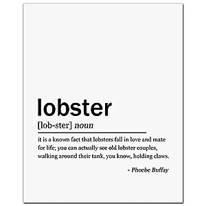 Lobster Definition Print, Friends TV Show Quote, Dictionary Style Prints, Wall Art, Lobster Home Decor, Lobster Print, 8x10 inch - UNFRAMED