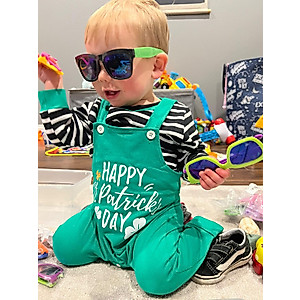 VINUOKER Baby Toddler Boy First St.Patrick's Day Outfit Infant Stripe T-Shirt + St.Patrick's Day Overalls Pant set