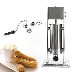 Commercial Churros Maker Machine 5L Stainless Steel Spanish Churros Making Machine + 4 Nozzles Manual Spanish Donuts, Heavy Duty Churros Machine For Home Restaurants Bakeries Use