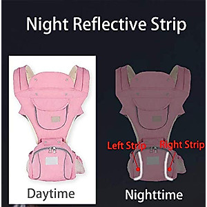 Ergonomic Baby Hip Seat Carrier Baby Waist Stool for Newborn Child Infant Toddler with Cool Air Mesh Windproof Babyhood Comfortable Insert (Pink)