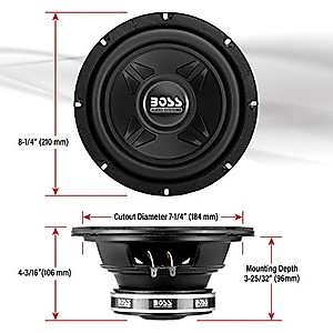 BOSS Audio Systems CXX8 8 Inch Car Subwoofer - 600 Watts Maximum Power, Single 4 Ohm Voice Coil, Easy Mounting, Sold Individually