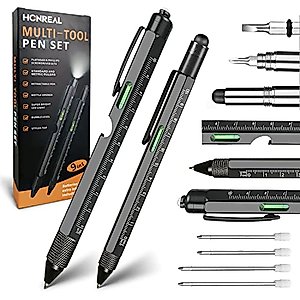 HONREAL Gifts for Men/Dad, Father Day Gifts for Him/Father , 9 in 1 Multitool 2Pcs Pen Set, Gifts for Men Who Have Everything,Cool Gadgets for Men,Birthday gift for Men/Husband/Boyfriend/Grandpa