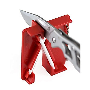 Lansky Mini Crock Sticks Knife Sharpener, Portable Keychain Blade Sharpener Tool, Ceramic Honing Rod for Knives - LCKEY