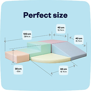 IGLU Set 6 Pastel Soft Play Forms, Large Foam Blocks, Baby Slide, Indoor Climbing Toys for Toddlers 1-3, Climbing Blocks, Baby Crawling Helper, Montessori Climbing Toys