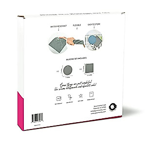 Gourmanity Cook 4 Pack, Silicone Trivet Set | Heat-Resistant Mats for Countertops | Grey Silicone Hot Pads for Kitchen | Non-Slip Silicone Trivets for Hot Pots & Pan