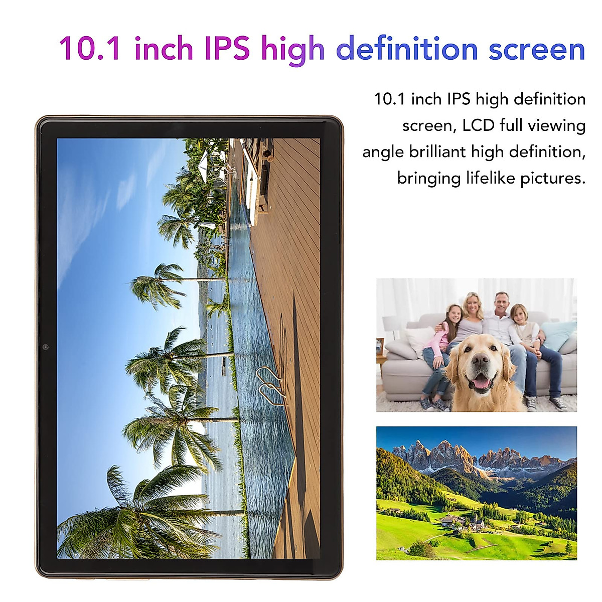 4G Calling Tablet, 10.1 Inch Tablet USB C Charging Port 10.1in IPS HD Screen 6GB RAM 128GB ROM 2.0Ghz Octa Core 5GWIFI with 4 Speakers for 11.0 (US Plug)