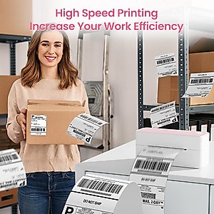 Phomemo Bluetooth Thermal Label Printer, 241BT 4X6 Wireless Shipping Label Printer for Small Business, Pink Label Printer for Shipping Package, Compatible with iPhone, Android, Amazon, Shopify, UPSP