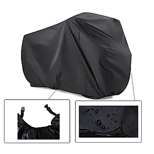 Viaky Bicycle Cover for Two Bikes, Mountain Road Bike Rain Cover with Lock Hole Outdoor Waterproof and Anti Dust Rain Sun UV Protection (Black)
