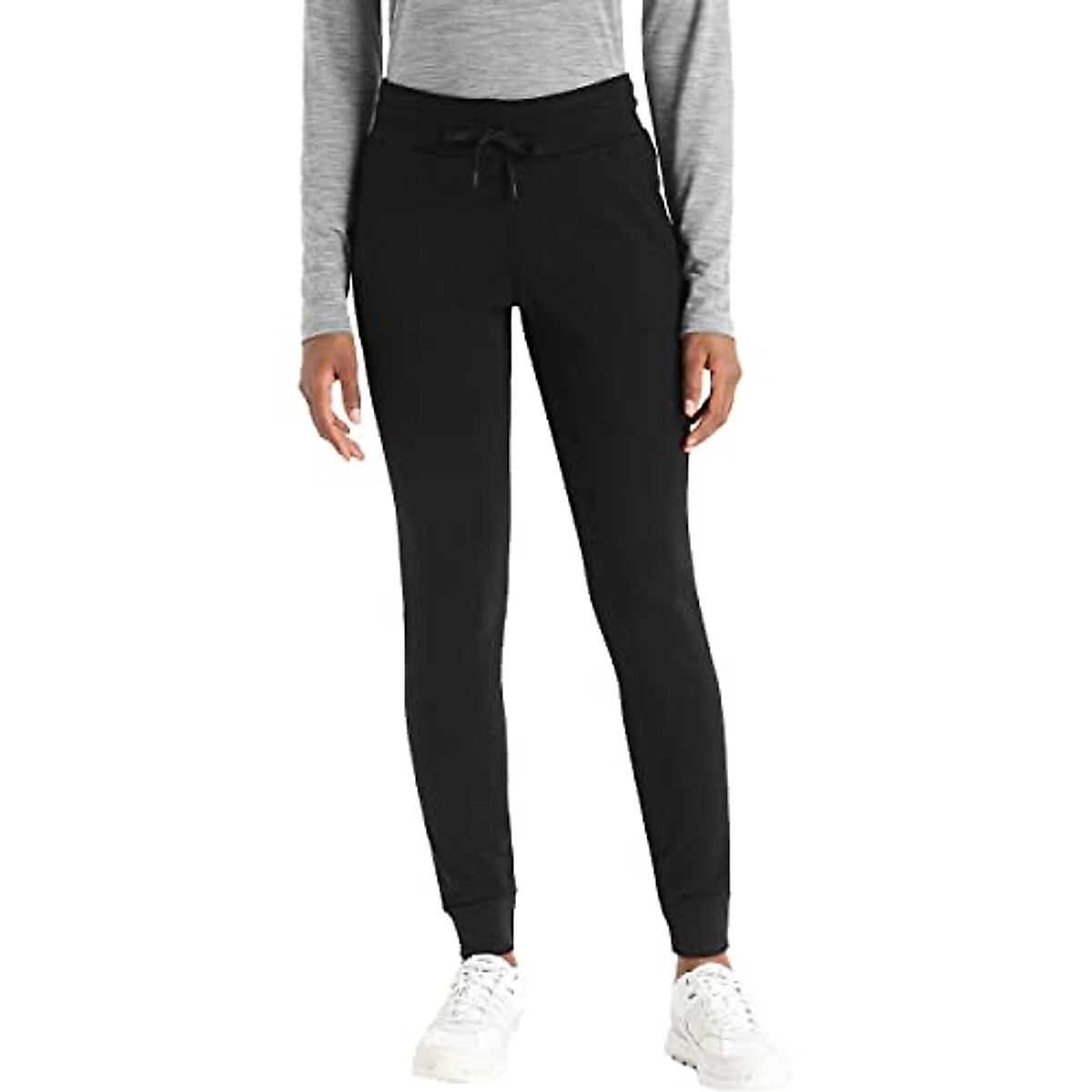 Icebreaker Merino Wool Crush Women’s Joggers Sweatpants - Comfy, Warm Women’s Lounge Pants with Pockets, Relaxed Fit, Drawstring Waist, Ribbed Cuffs - Premium Winter Clothes - Medium, Black