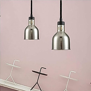 Food Insulation Lamp Commercial Food Warmers, 170mm, Retractable Food Heating Lamp High Power Commercial Hotel Kitchen Equipment Restaurant Supplies (Color : Silver)