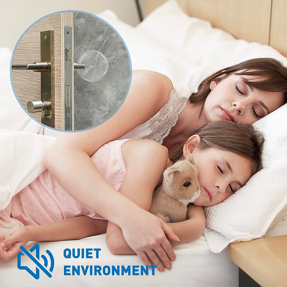 9PCS Door Stoppers Wall Protector, 2 Inch Round Clear Door Stops, Strong Self Adhesive Door Bumper Wall Guard, Washable and Reusable Stick on Door Stopper Silicone Wall Door Protector from Door Knob