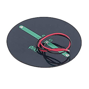 T best 4Pcs Solar Cell Panel, 6V 80MM Diameter Round Solar Battery Panel Outdoor Portable Stable Efficient Polycrystalline Silicon Solar Power Panel