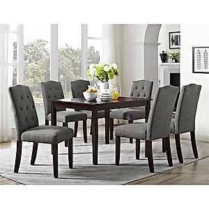 DHP Dorel Claudio Tufted, Upholstered Living Room Furniture, Gray Dining Chair