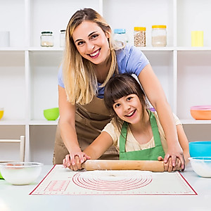 Large Silicone Baking Mat, 16" x 24" Pastry Mat Baking Mats Silicone for Rolling Out Dough Non Slip, Dough Mat Pie Crust Rolling Mat Fondant Mat Oven Liner with Measurement