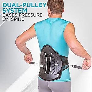 BraceAbility Lumbar Decompression Back Brace - Adjustable Semi-Rigid Lumbosacral Corset Belt for Discectomy, Laminectomy, Disc Injury, Back Muscle Spasms, Pre and Post Surgery Protection (Medium)