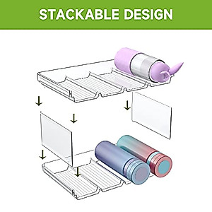 ZIJUND Water Bottle Organizer for Cabinet, 2 Pack Stackable Plastic Water Bottle Holder, Wine Racks for Kitchen Pantry Organization and Storage, Holds 8 Bottles