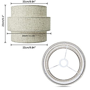 EDISLIVE 3-tier Drum Linen Lamp Shade for Pendant Lamp Floor Lamp Chandelier Replacement Shade Clip on Bulb Classic Round Lampshade Cover Only (Yellow)