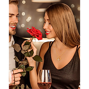 LOUISA SECRET Infinity Heart Birthstone Necklaces for Women, 18k Gold Plated 955 Sterling Silver Forever Love Pendant Jewelry for Her, Ideal Gift for Wife, Girlfriend, Mom on Birthday, Anniversary, Valentine's Day