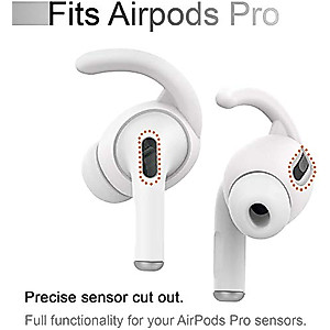 CANOPUS AirPods Pro Ear Hooks Compatible with Apple AirPods Pro, Anti-Slip Ear Covers Accessories (Not Fit in The Charging Case), 3 Pairs (White, Black & Blue) of Ear Tips with Silicone Storage Pouch