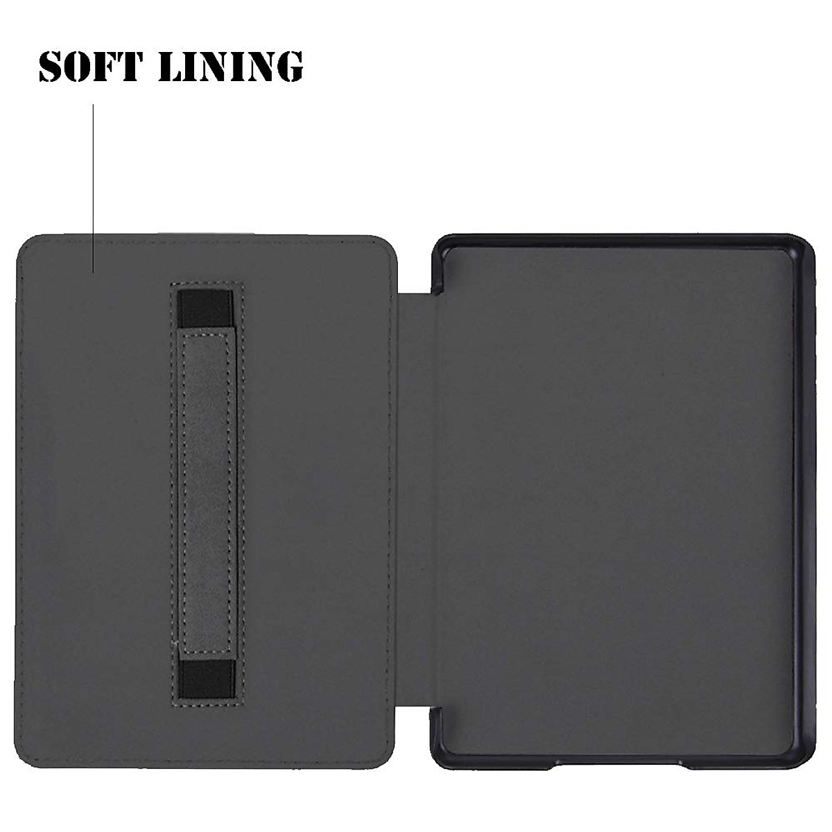 ISeeSee All-new Kindle Paperwhite Water-Safe Fabric Cover (10th Generation-2018),Holding Case PU Leather E-Reader Smart Cover with Auto Sleep/Wake for Amazon All-New Kindle Paperwhite 2018 DarK Blue