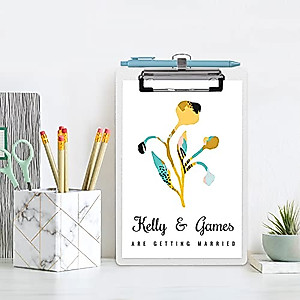 Piasoenc Wood Clipboards, Recycled Hardboard Clipboards, White Clipboard for Office, School, Teacher, A5 Standard Size 6" x 9", Paper Clip Holder, Document Holder, Writing Board with Pen Holder